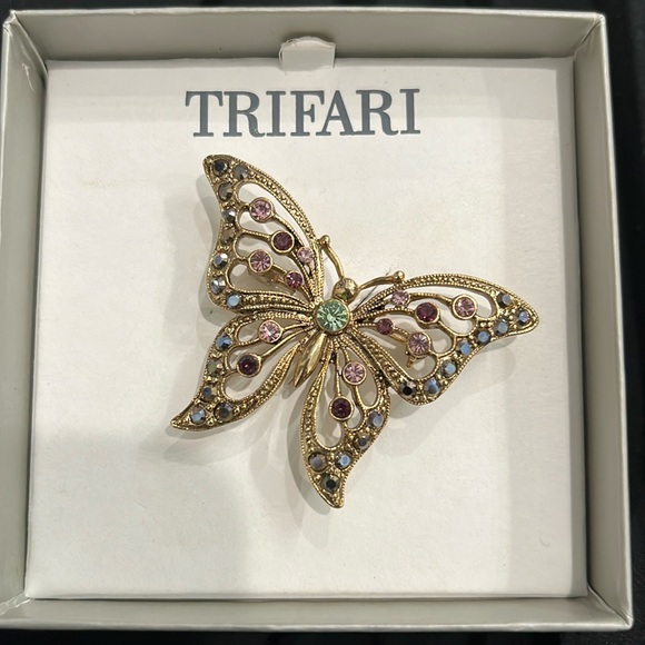 Trifari | Jewelry | Trifari Rare Vintage Butterfly Brooch Pin New In ...